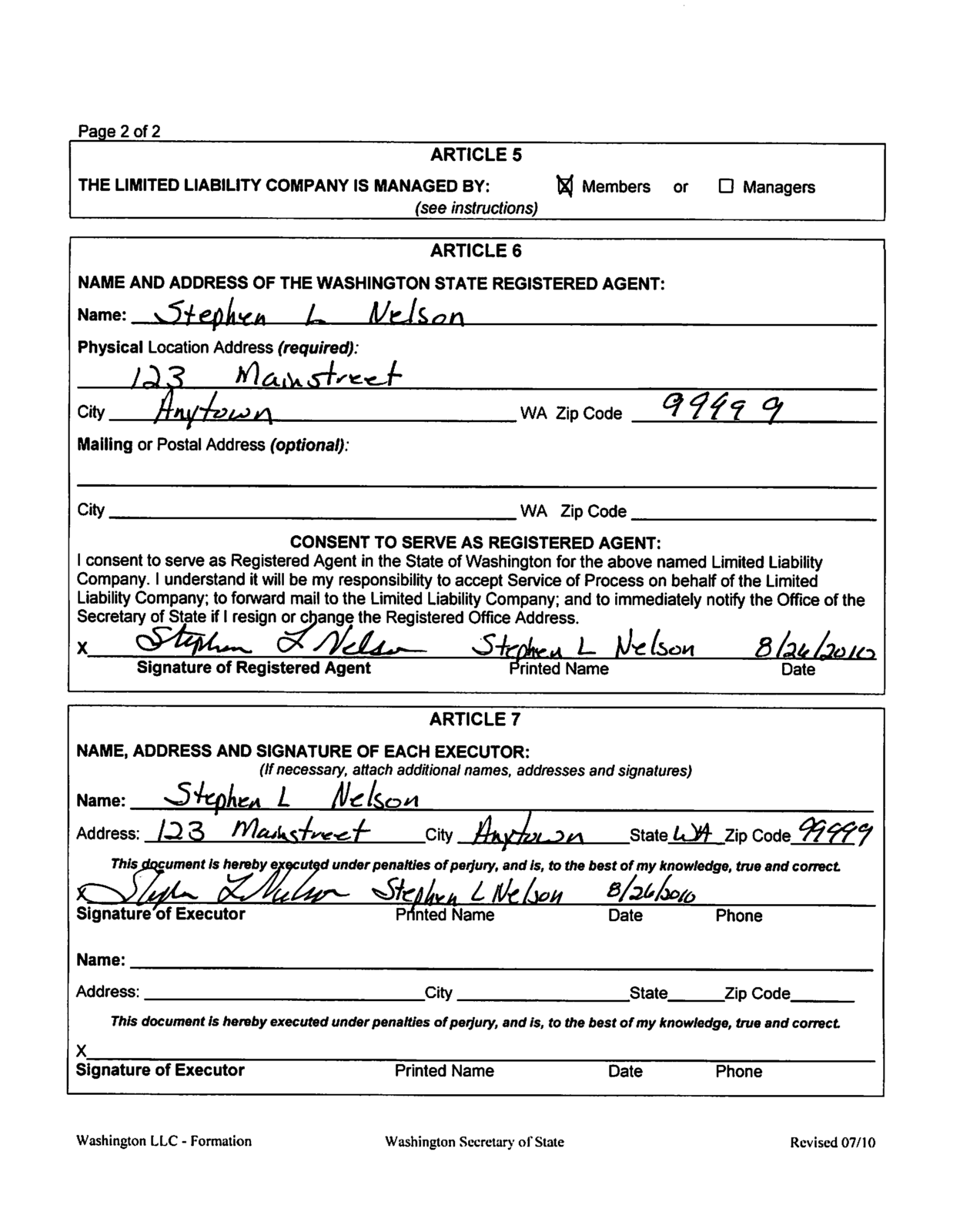 Manager Managed Llc Operating Agreement Template Washington State PDF 