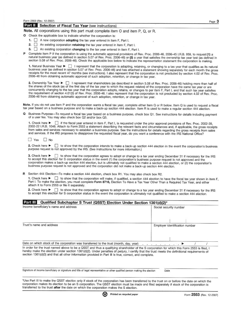 Steps for Electing Sub S Status for Washington LLC or Corp - Evergreen ...